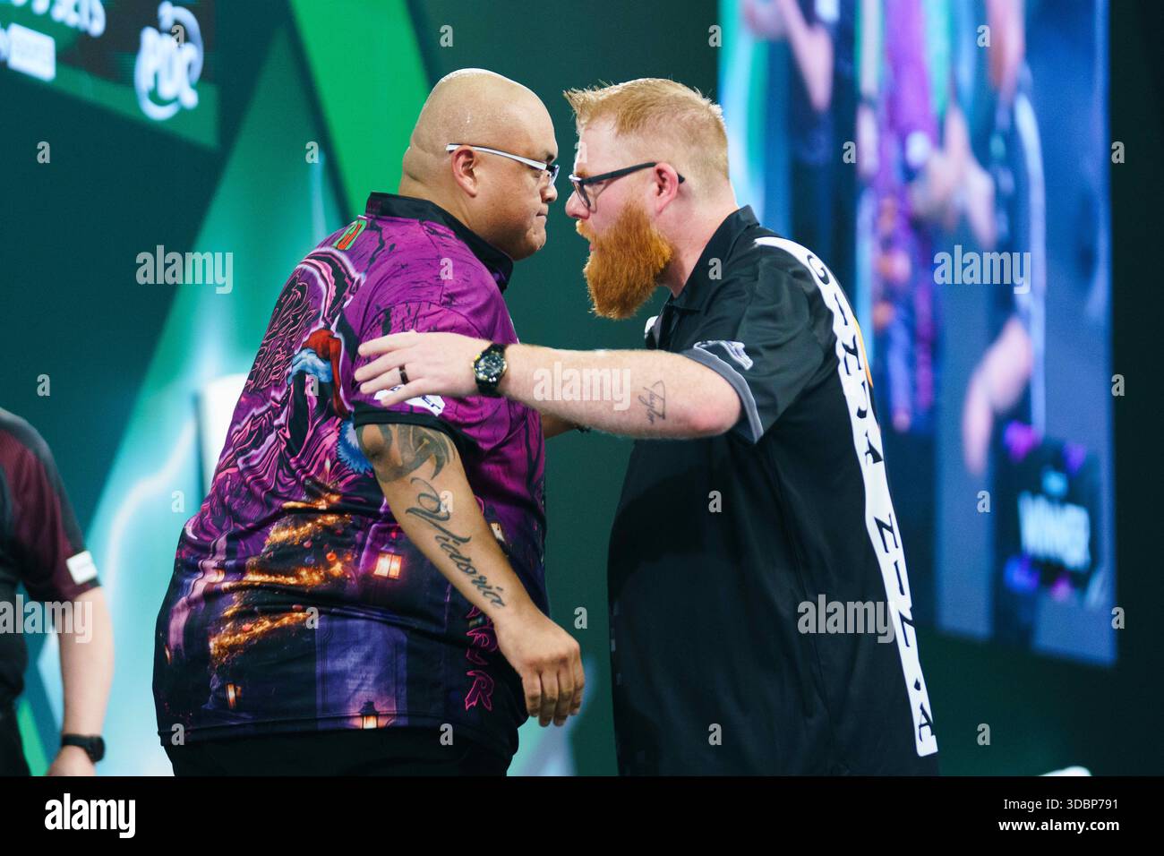 Adam Sevada and Matt Campbell shaking hands after the match between ...