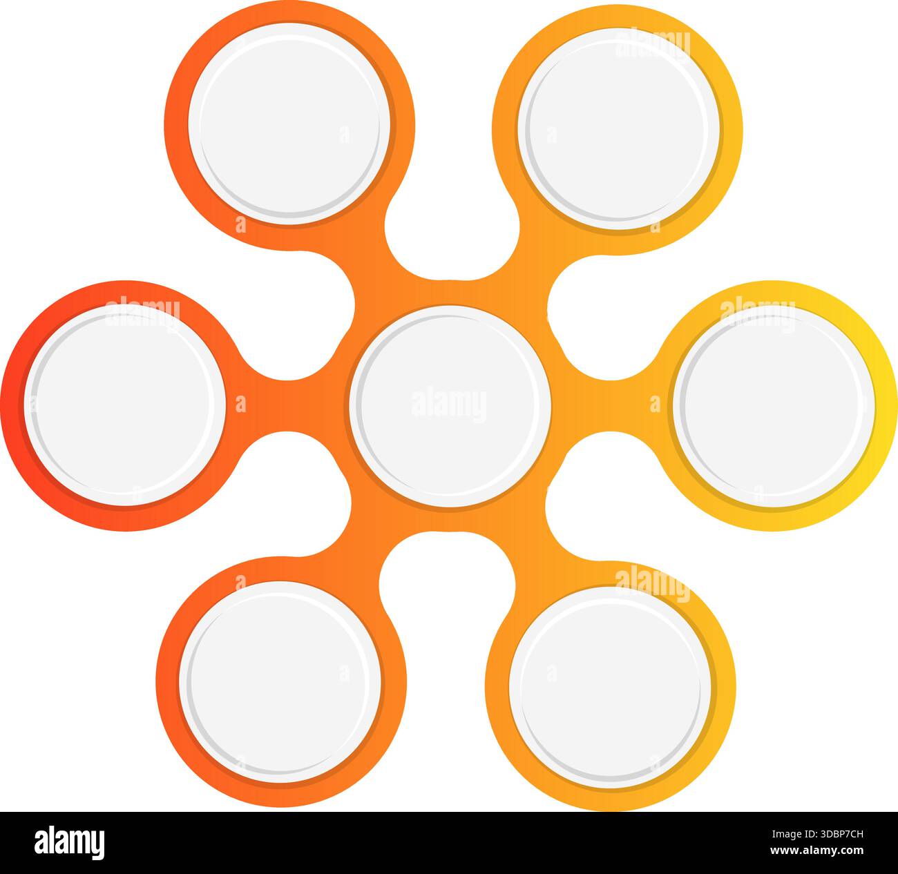 Symmetrical arrangement of interconnected circles forming a cluster ...