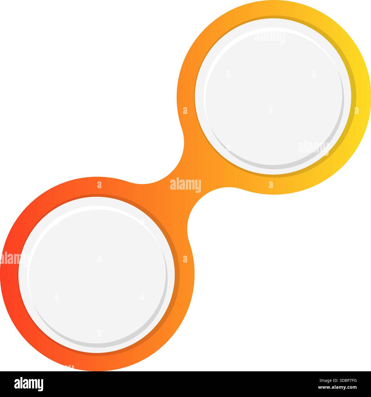 Pair of interconnected circles with gradient outlines forming a minimal ...