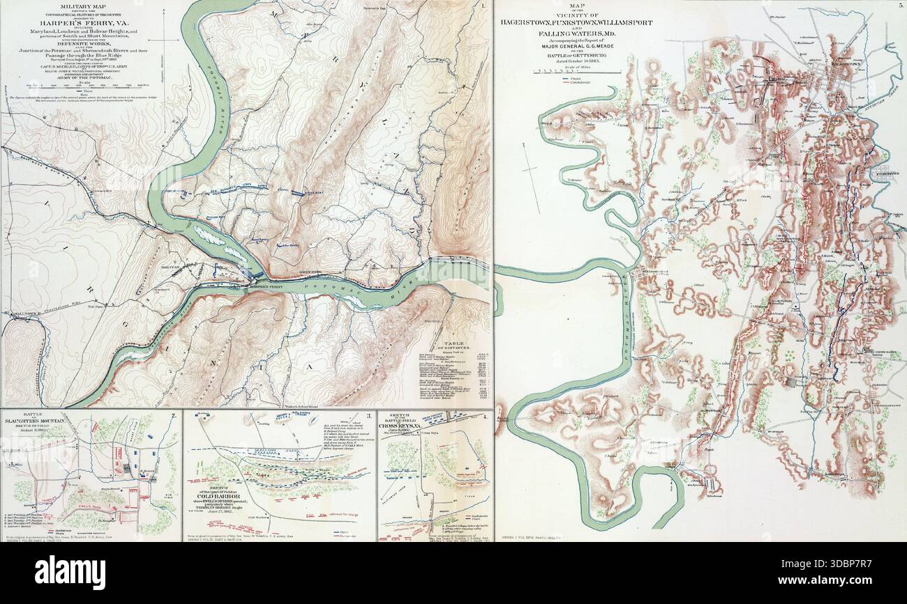 SEATTLE - OCT 11, 2025 - Civil War era map detailing troop movements ...