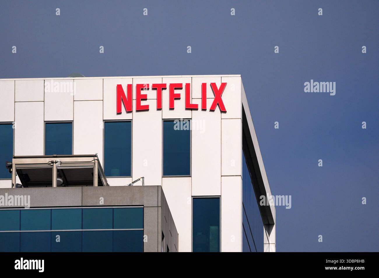 A Netflix sign is displayed atop a building in Los Angeles, Wednesday ...