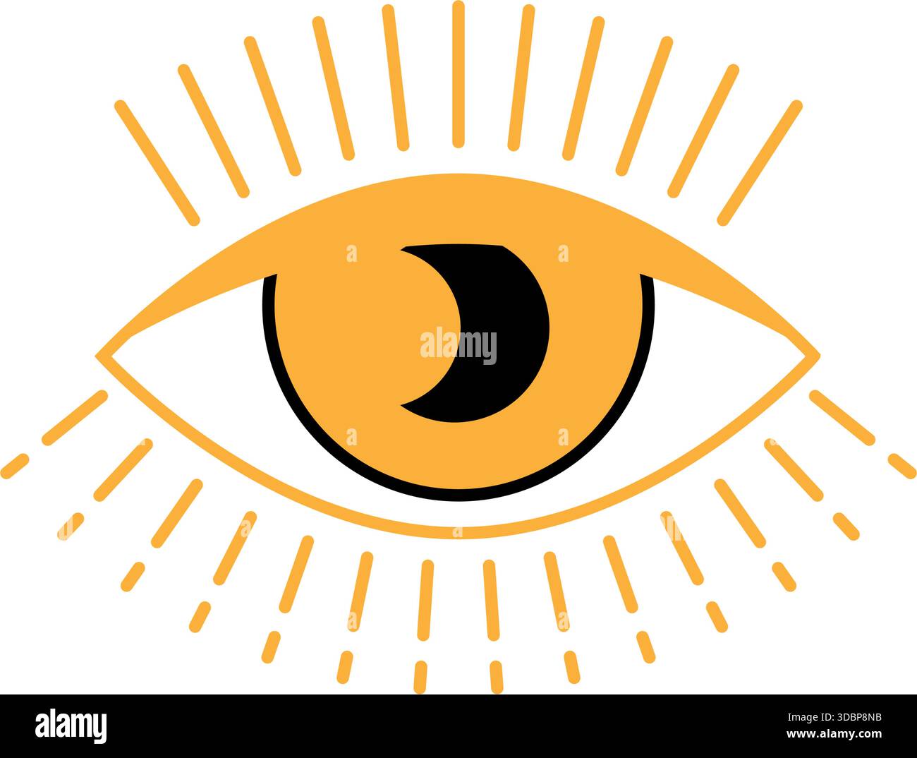 Esoteric eye with crescent moon radiating light Stock Vector Image ...