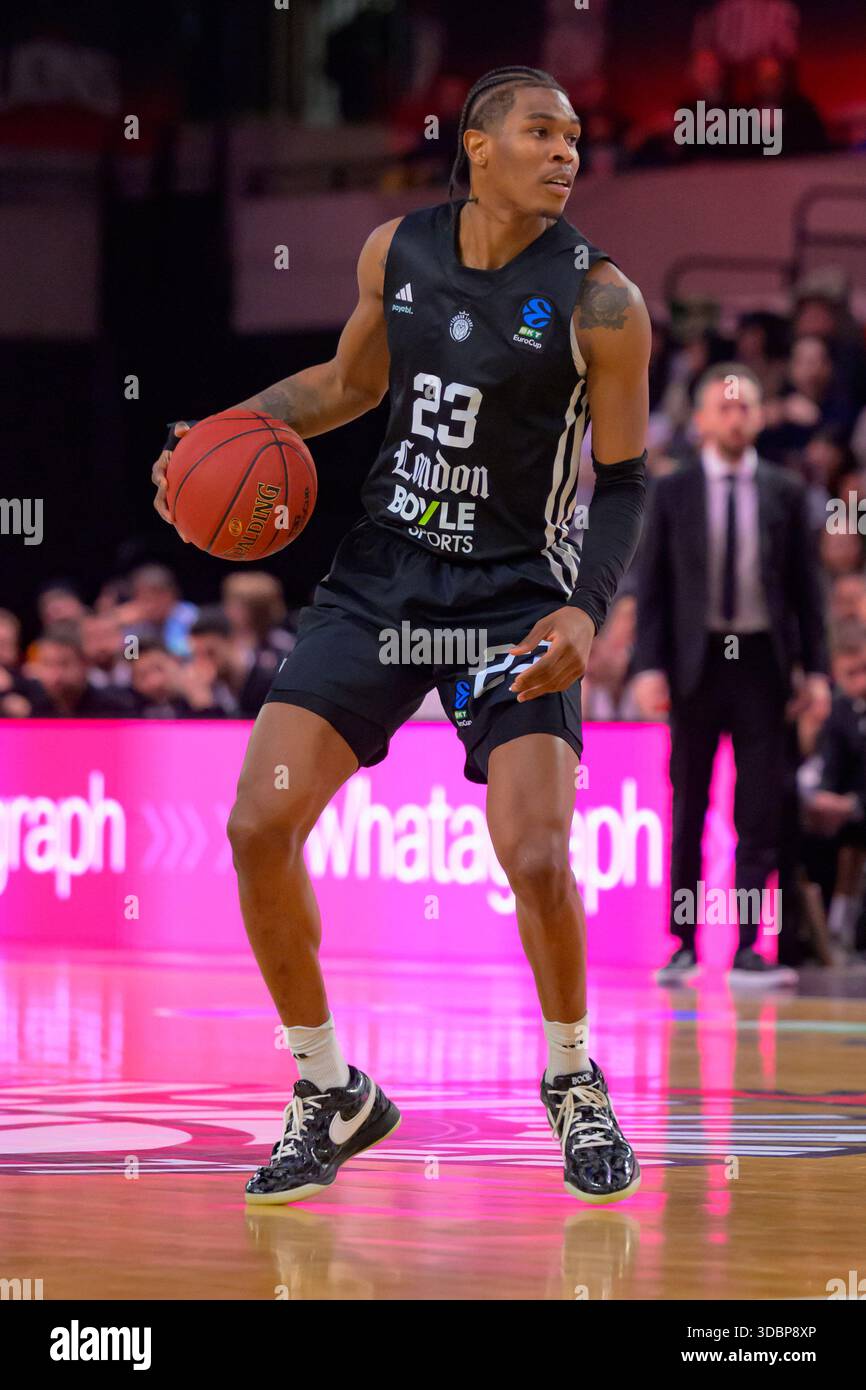 Kameron McGusty (23 London Lions) during the BKT EuroCup game between ...