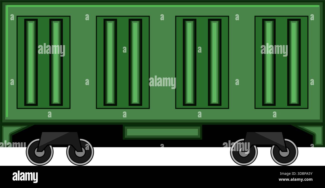 Green freight train wagon transporting cargo concept Stock Vector Image ...