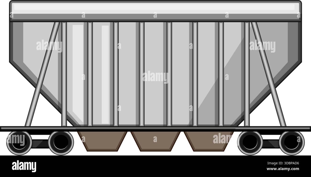 Freight train hopper car transporting bulk materials Stock Vector Image ...