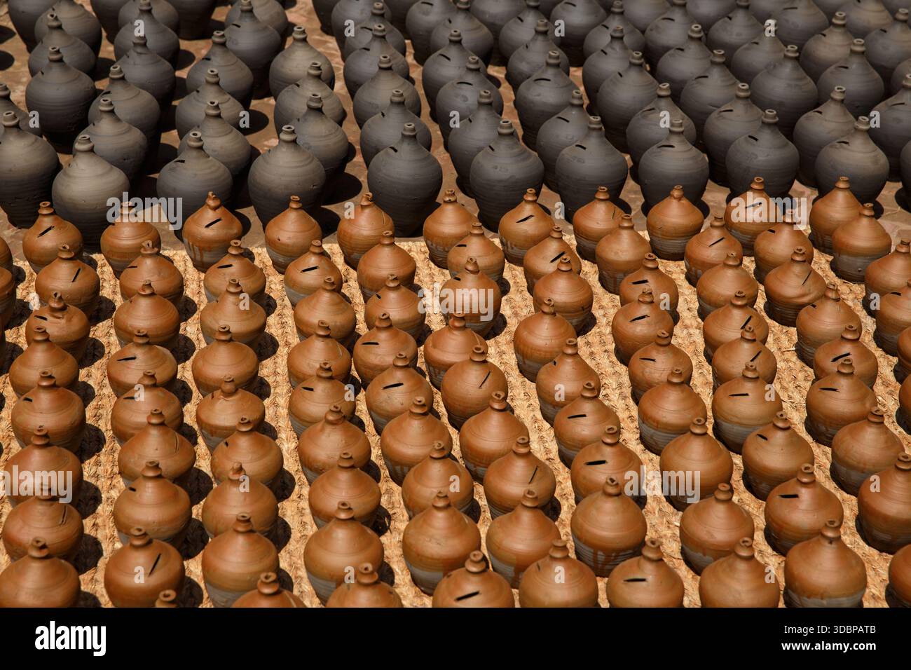 Repeating pattern of abstract shapes in earthy tones hi-res stock ...