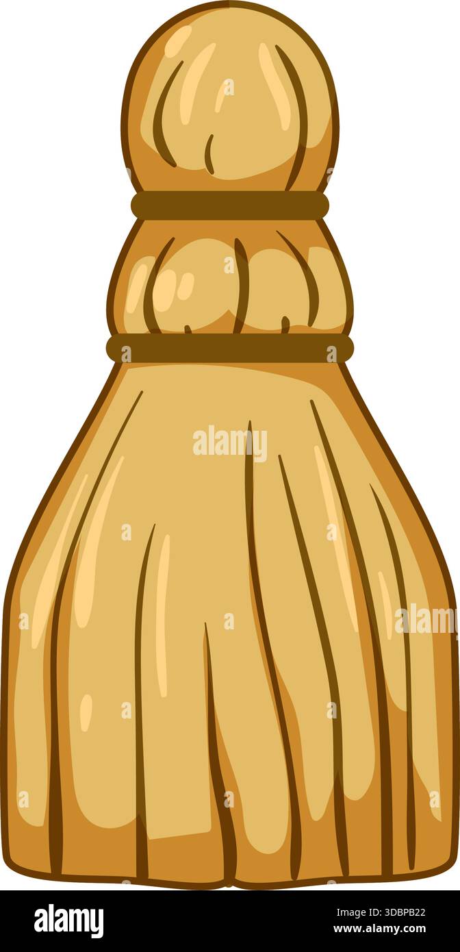 Straw tassel vector drawing representing a folk craft element Stock ...