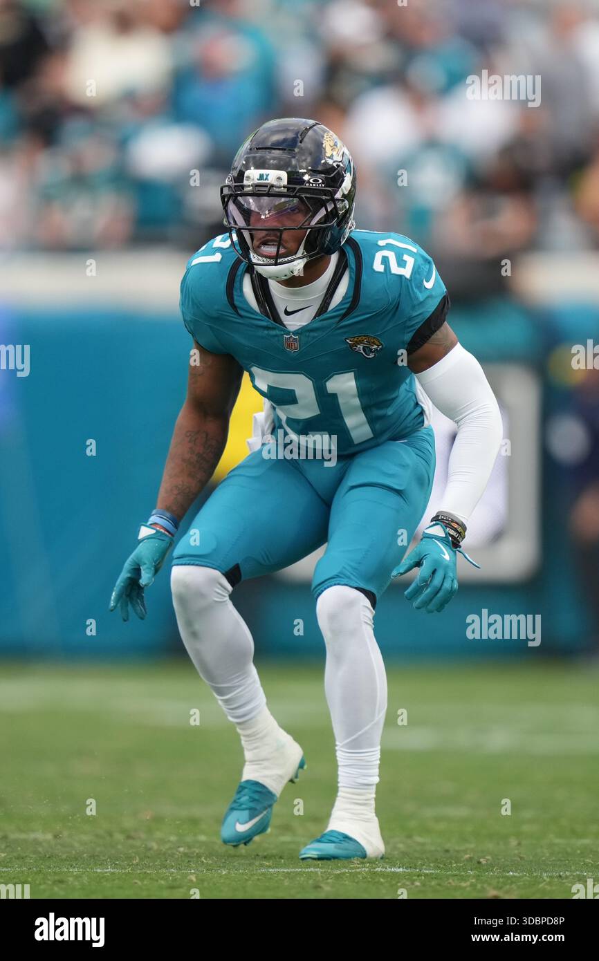 Jacksonville Jaguars cornerback Christian Braswell (21) defends in the ...