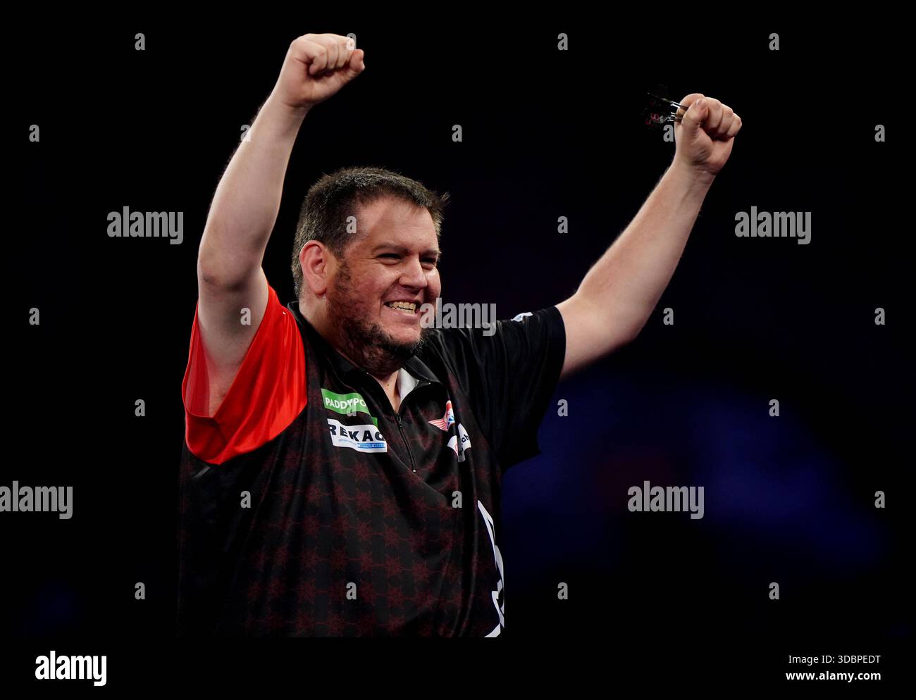 Stefan Bellmont celebrates after wining his match against Raymond van ...