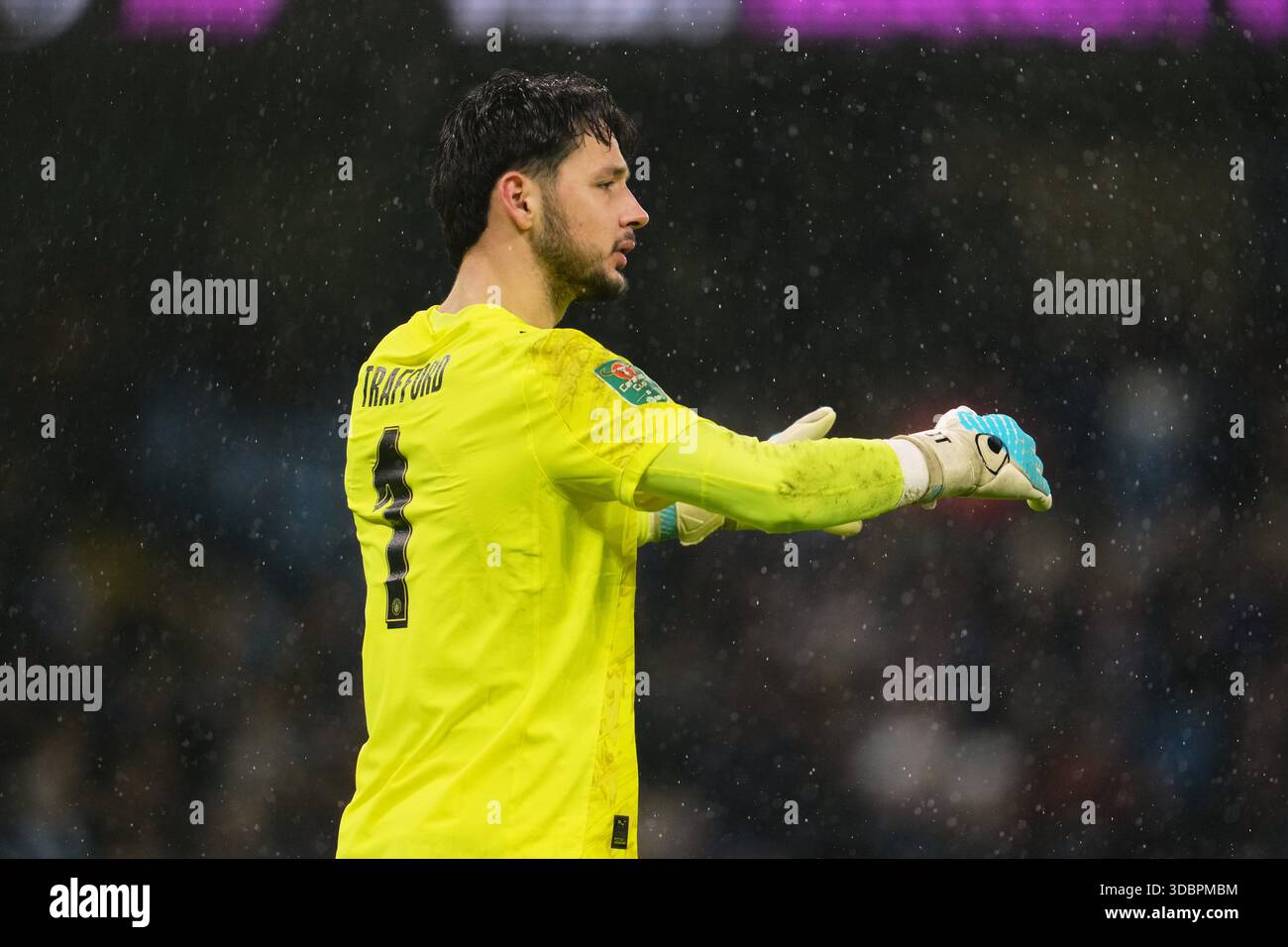 Manchester City's goalkeeper James Trafford gestures during the English ...