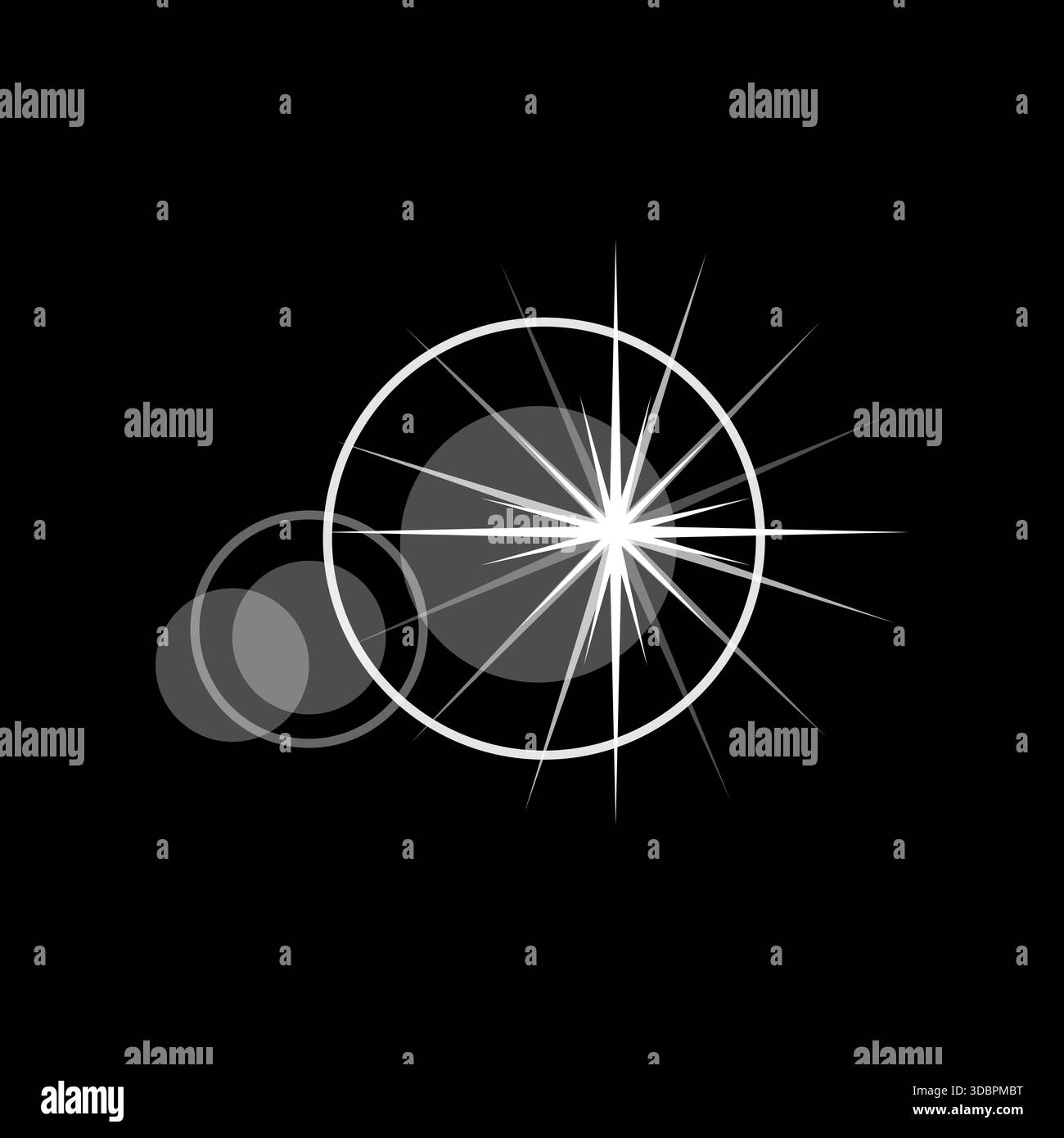 Sun starburst lens flare Black and White Stock Photos & Images - Alamy