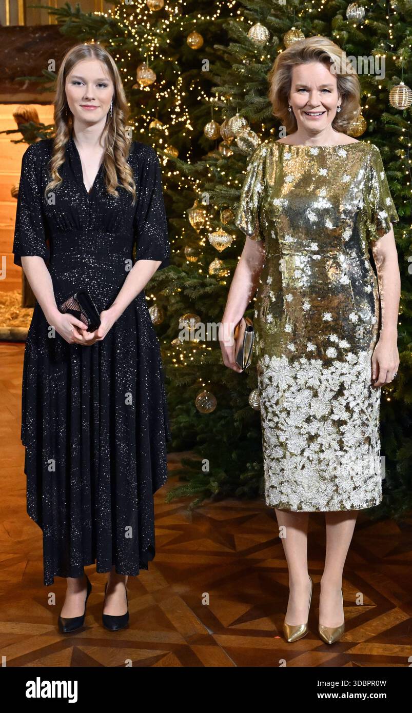Crown Princess Elisabeth and Queen Mathilde of Belgium pictured during ...