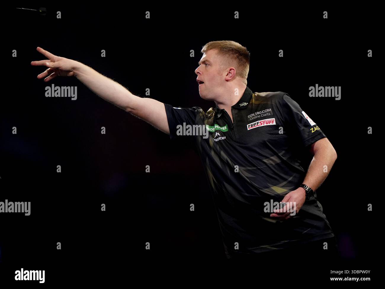 Stephen Burton during his match against Martin Schindler on day seven ...