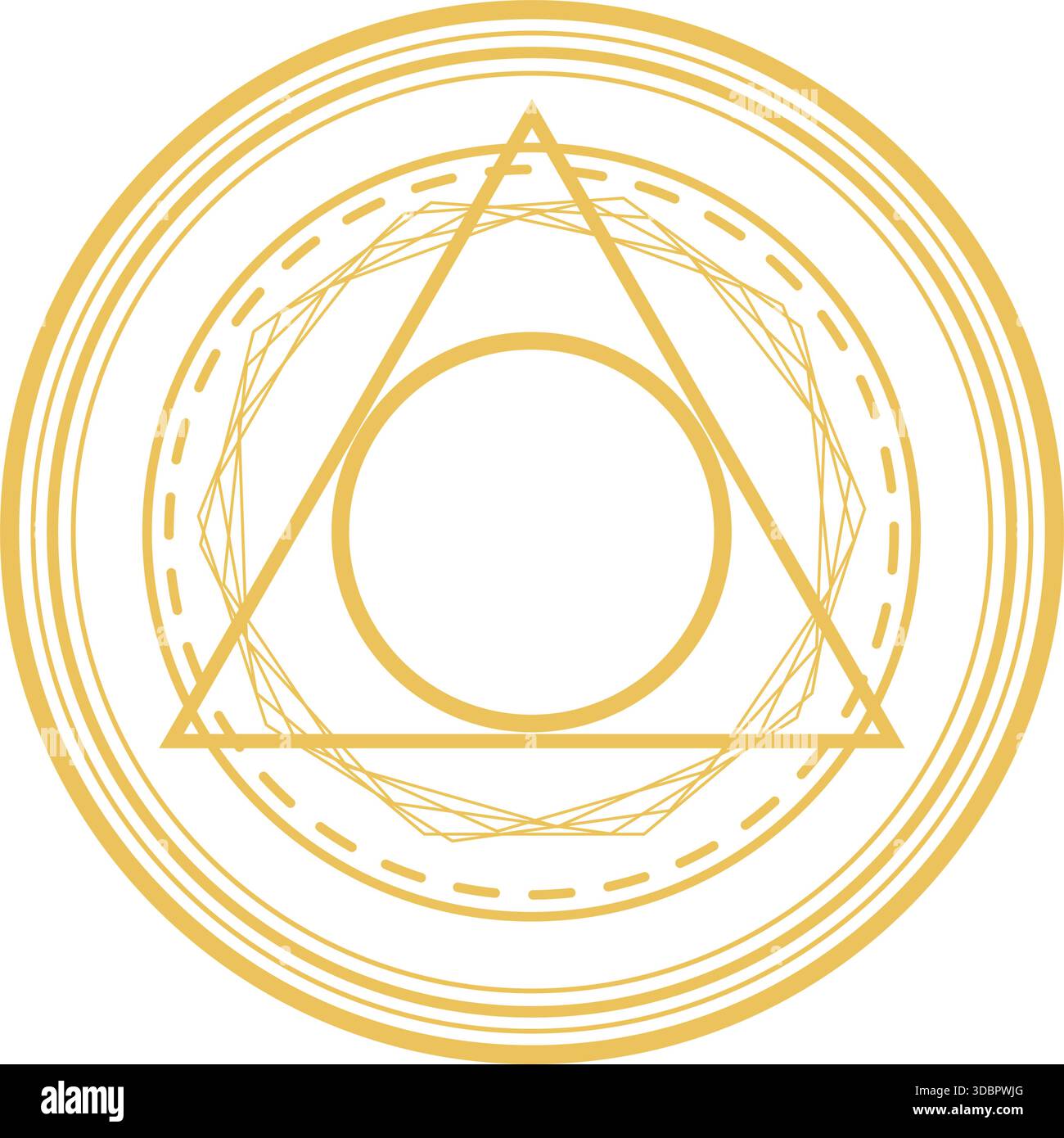 Golden magic circle symbol showing mystic energy Stock Vector Image ...
