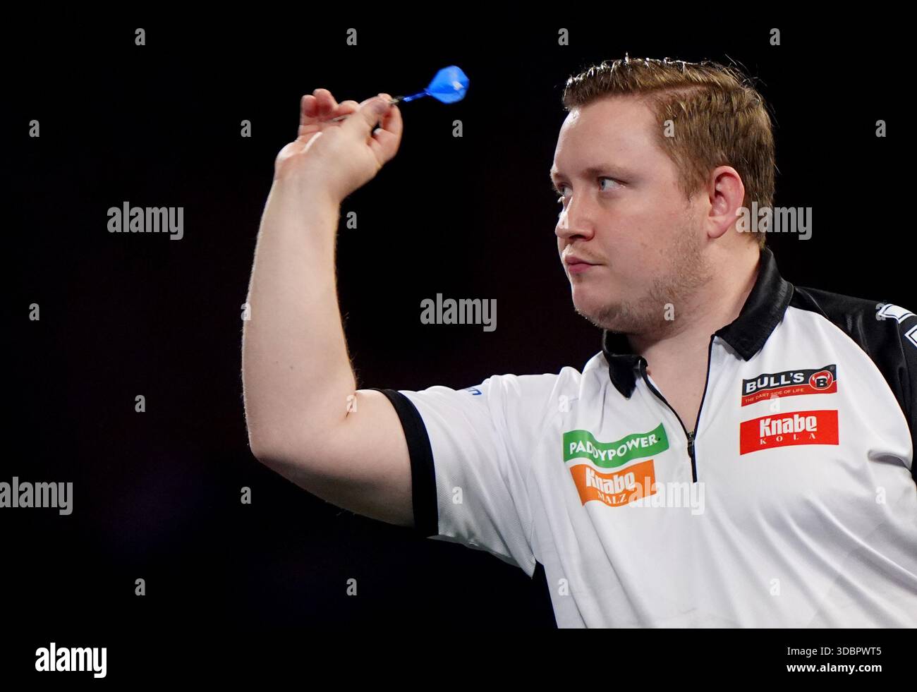 Martin Schindler during his match against Stephen Burton on day seven ...