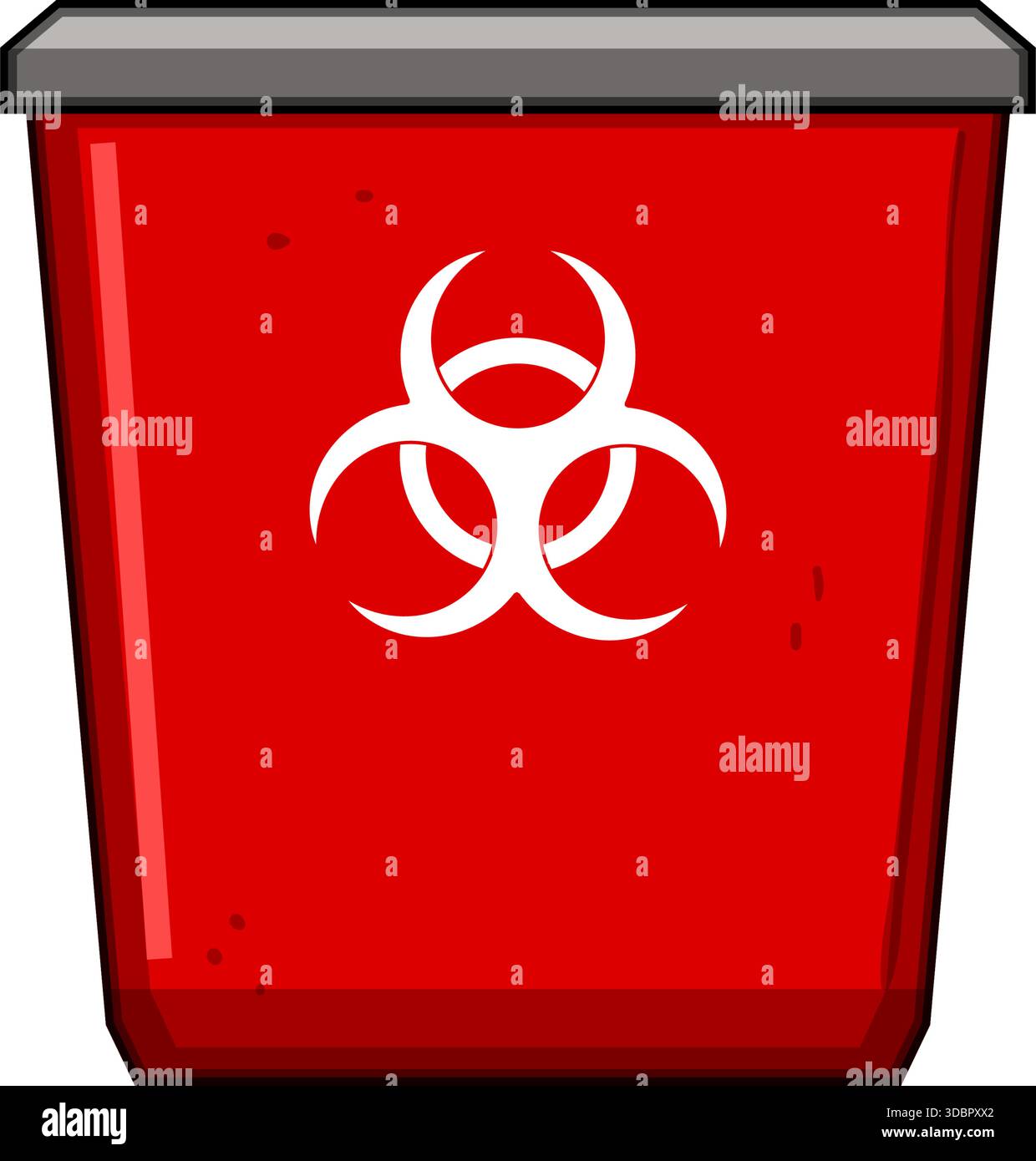 Red biohazard waste bin collecting hazardous materials Stock Vector ...