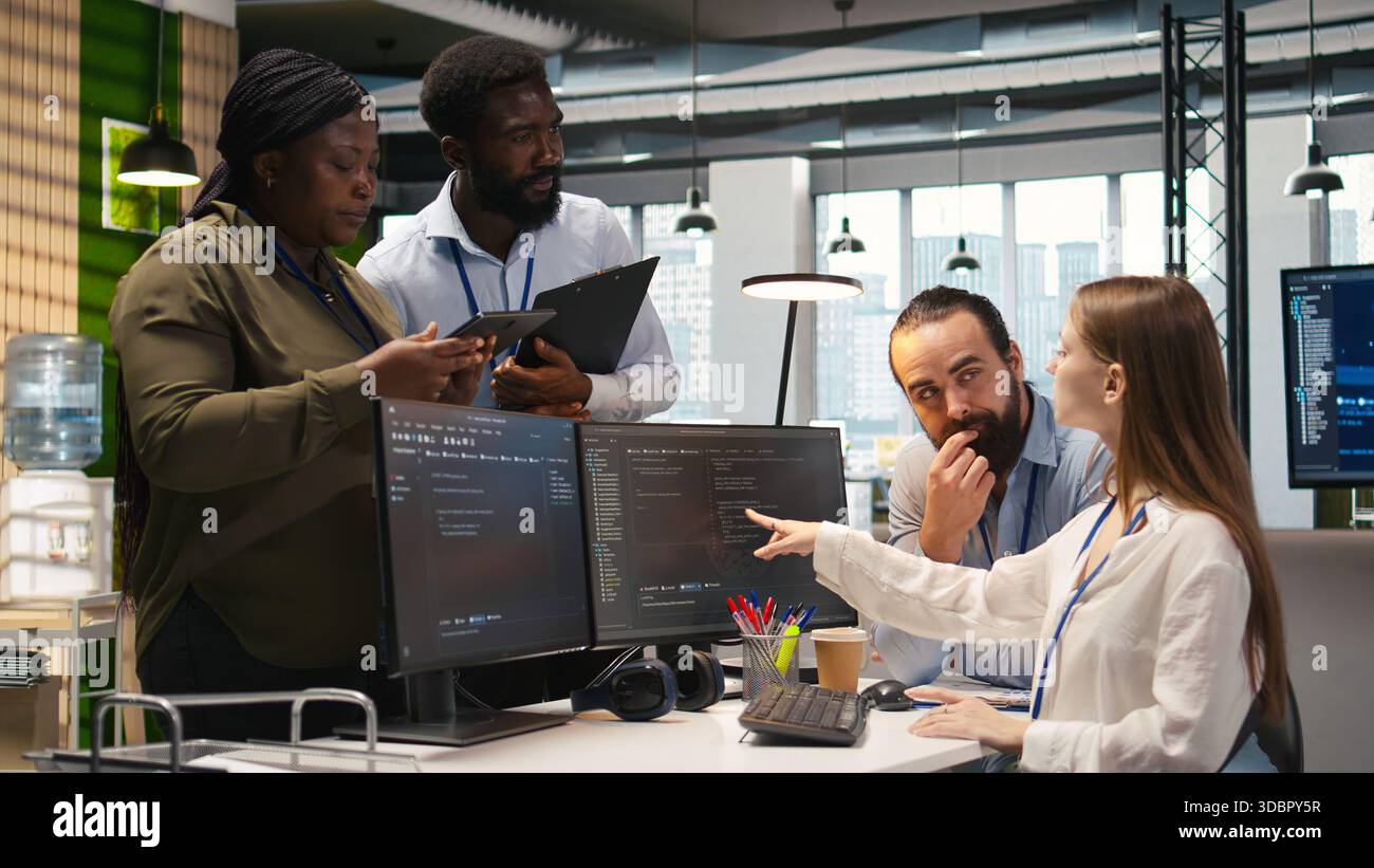 Teamworking programmers developing software hi-res stock photography ...