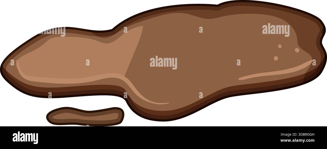 Mud puddle accumulating water forming liquid brown splatter Stock ...