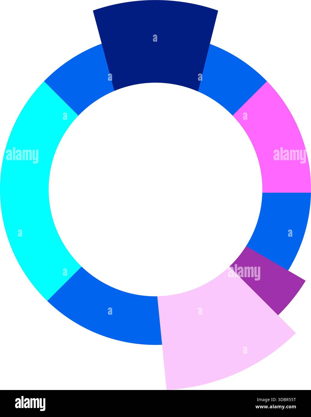 Abstract segmented data chart presenting information visualization ...