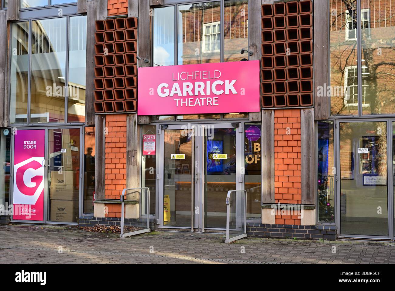 Lichfield, UK - December 10, 2025: Lichfield Garrick Theatre bright ...