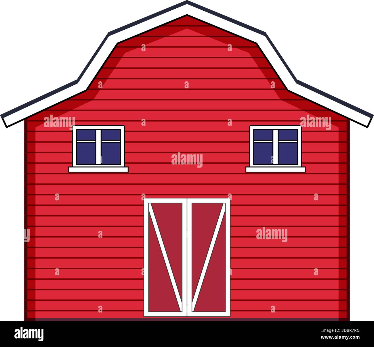 Farm building red roof Stock Vector Images - Alamy