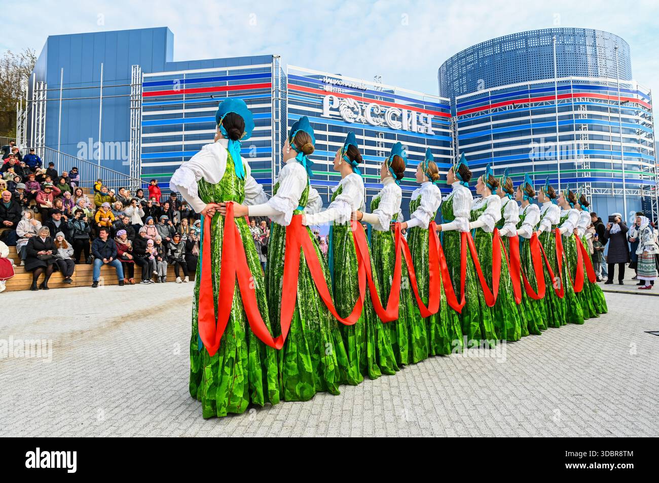 Vladivostok, Russia, 31 October 2025: Russian women in traditional ...