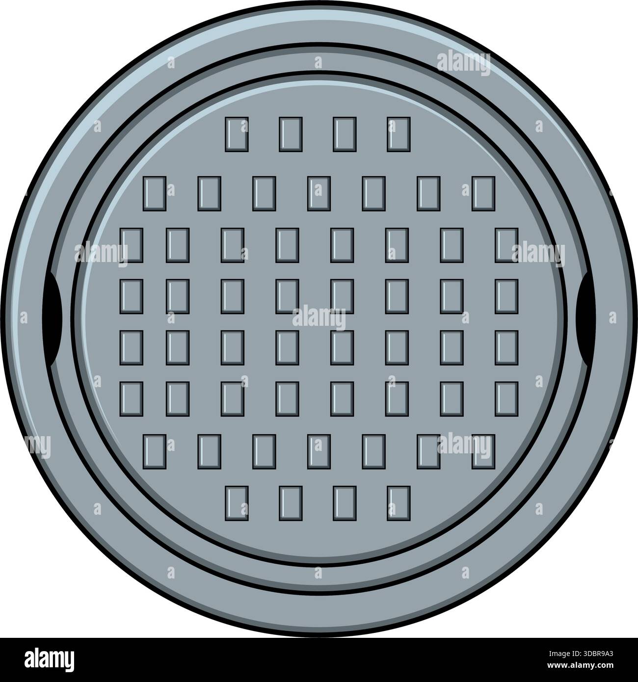 Round metal manhole cover presenting grid pattern design Stock Vector ...