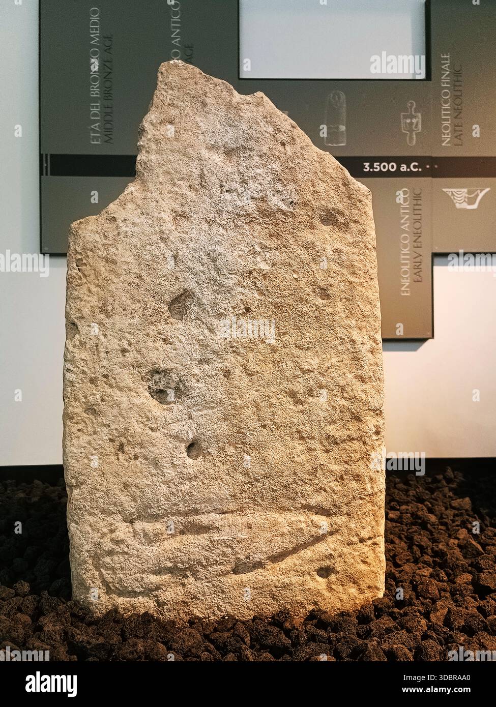 Detail of an archaeological find from the Nuragic megalithic era on ...