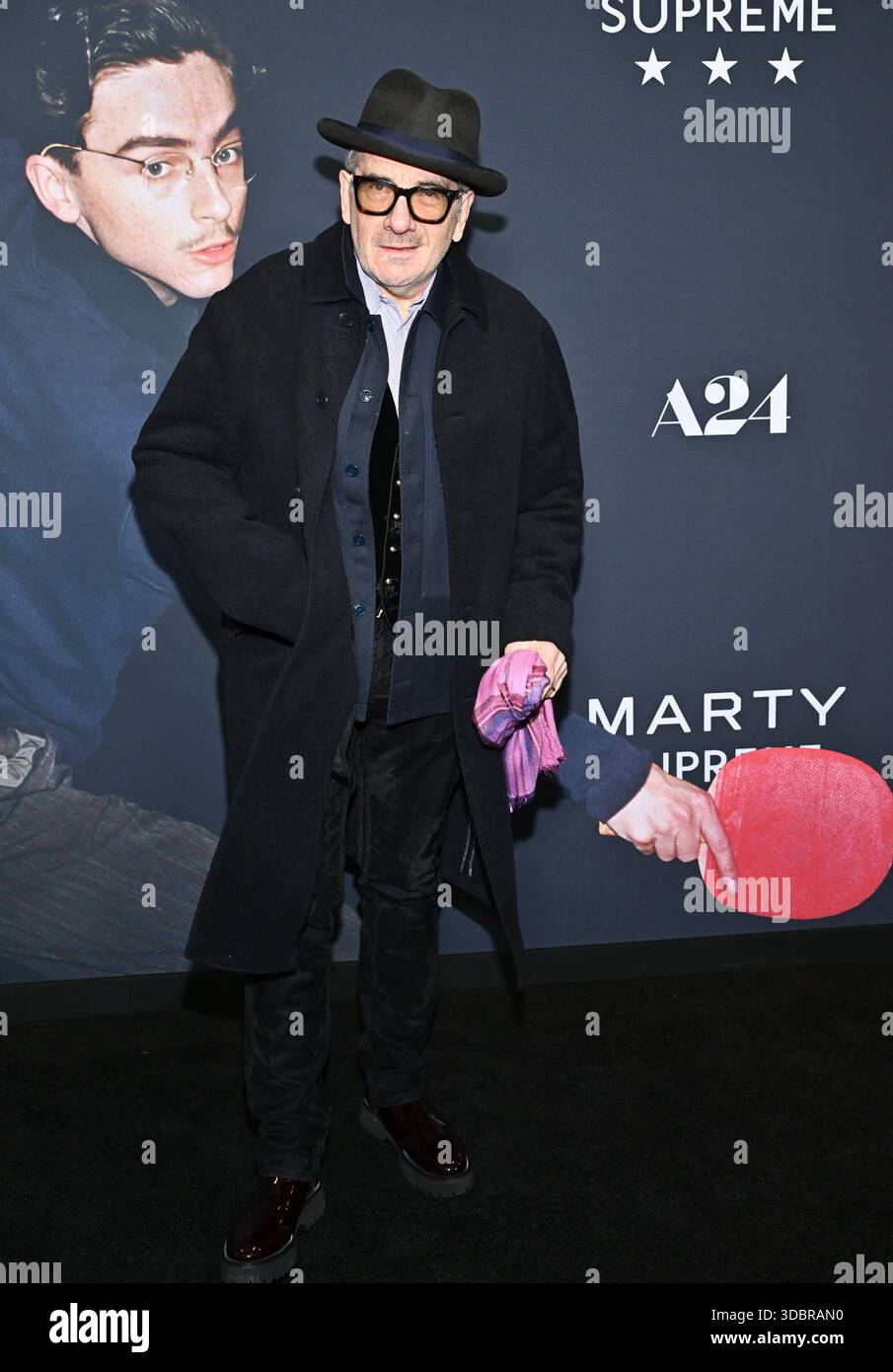 Elvis Costello attends the premiere of "Marty Supreme" at Regal Times ...