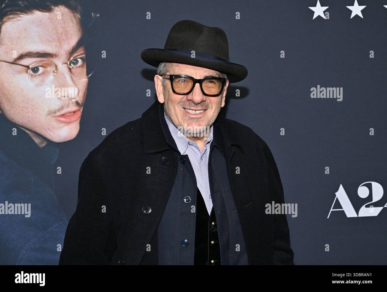 Elvis Costello attends the premiere of "Marty Supreme" at Regal Times ...