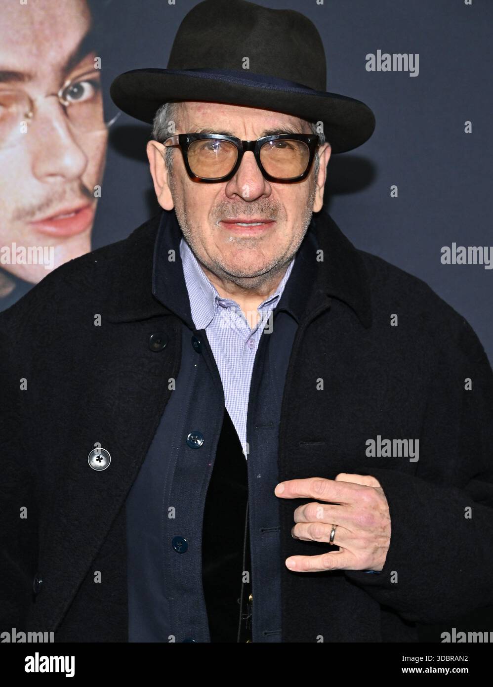 Elvis Costello attends the premiere of "Marty Supreme" at Regal Times ...