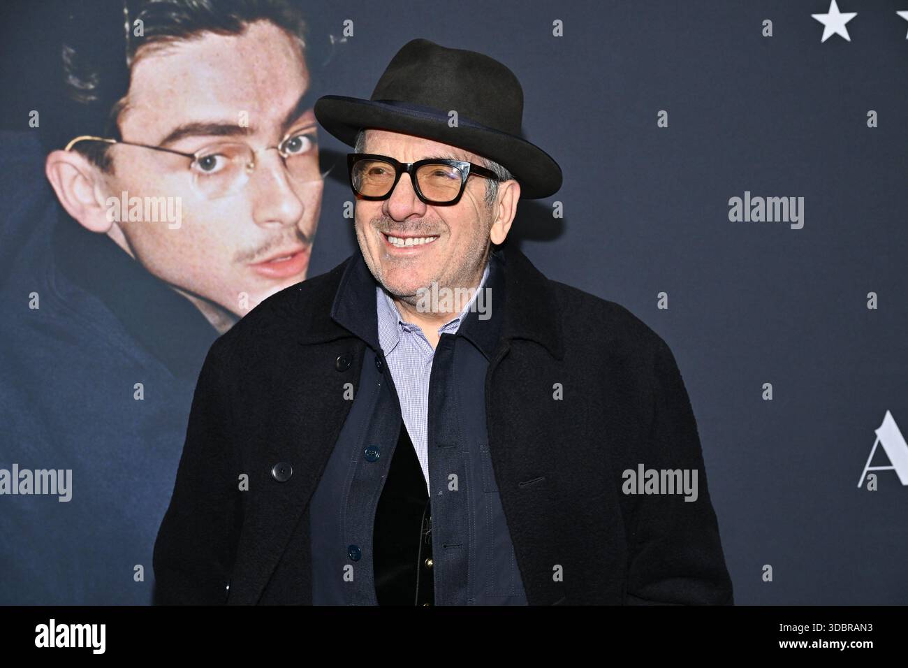 Elvis Costello attends the premiere of "Marty Supreme" at Regal Times ...