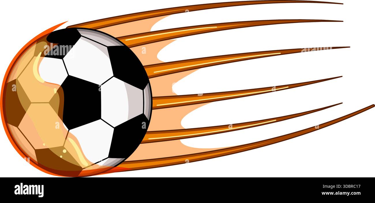 Soccer ball flying with speed and fiery trail Stock Vector Image & Art ...