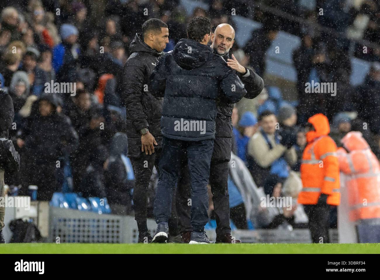 Manchester City F.C. manager Pep Guardiola and Brentford F.C. manager ...