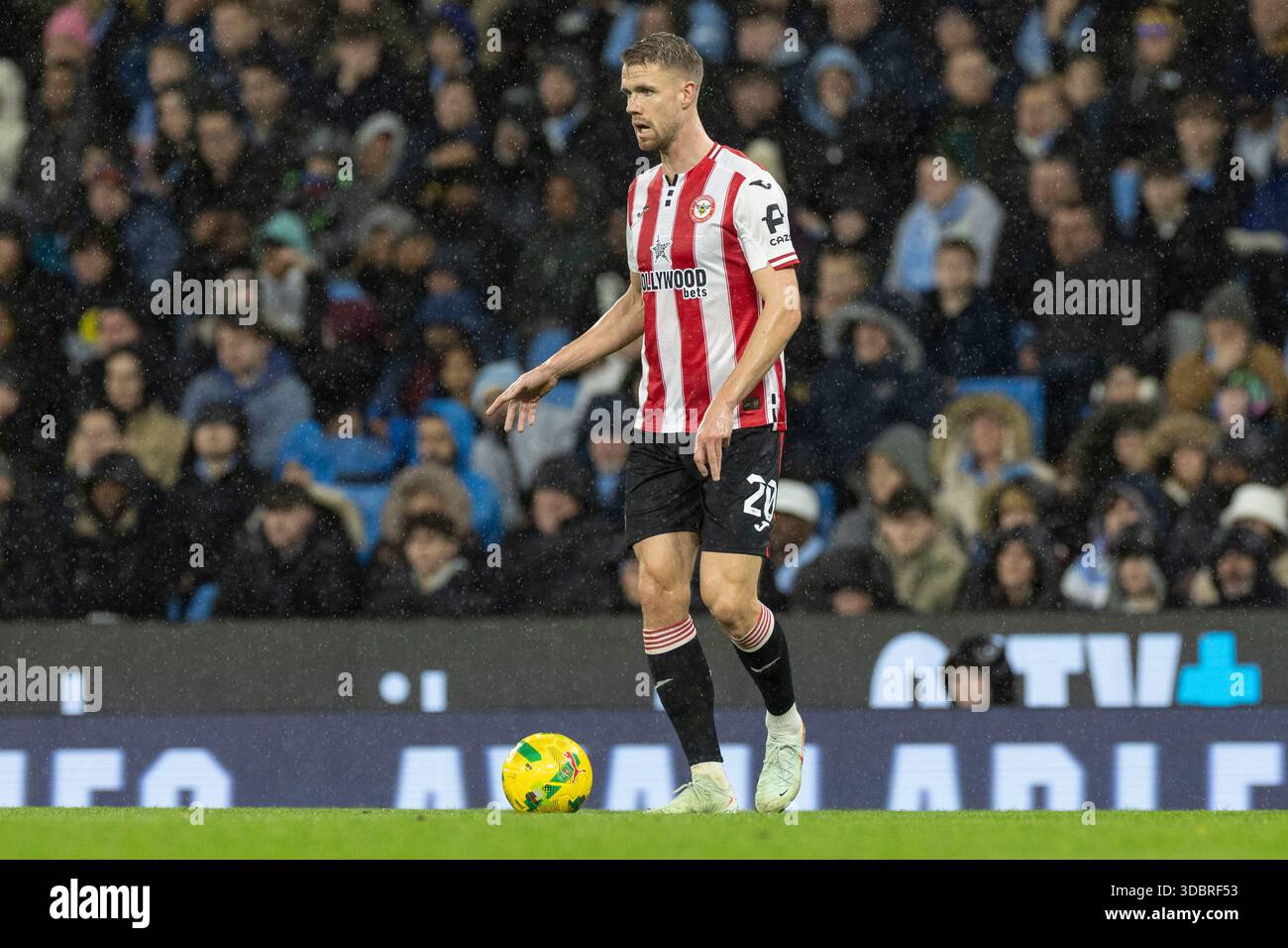 Kristoffer Ajer #20 of Brentford F.C. during the Carabao Cup Quarter ...