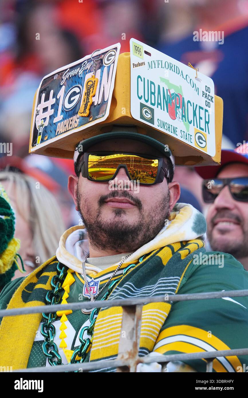 The Green Bay Packers fan celebrate during the Green Bay Packers v the ...