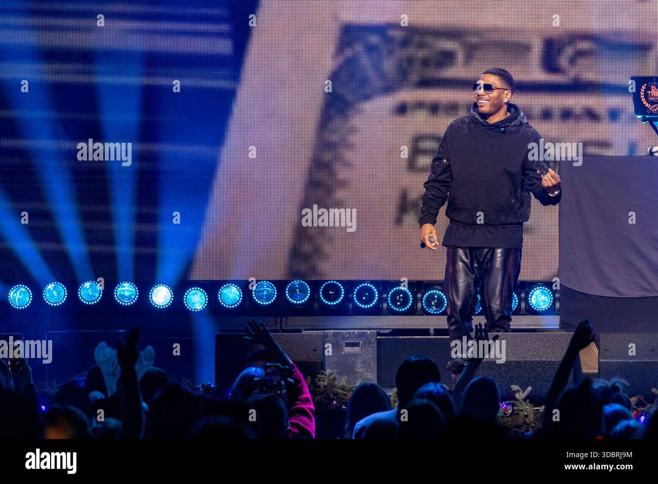Rapper Nelly (Cornell Haynes Jr.) during the iHeartRadio HOT 99.5's ...
