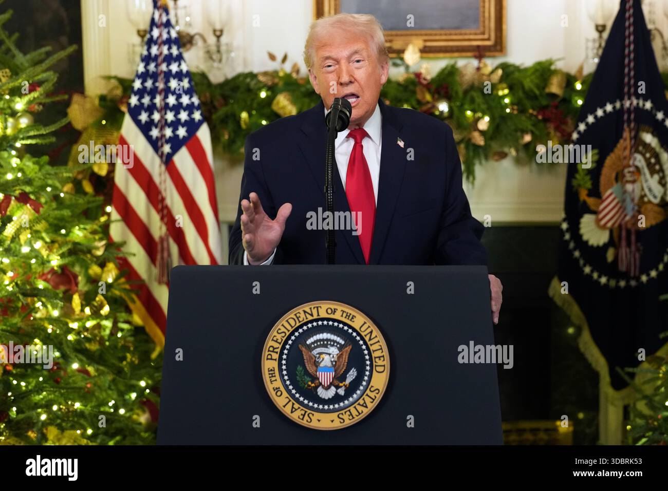 President Donald Trump speaks during an address to the nation from the ...