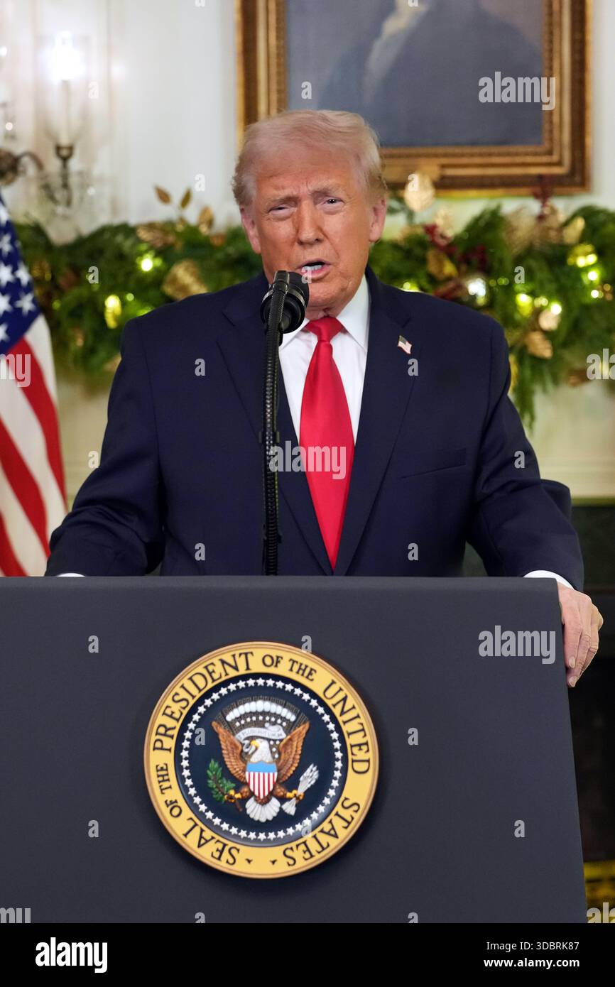President Donald Trump speaks during an address to the nation from the ...