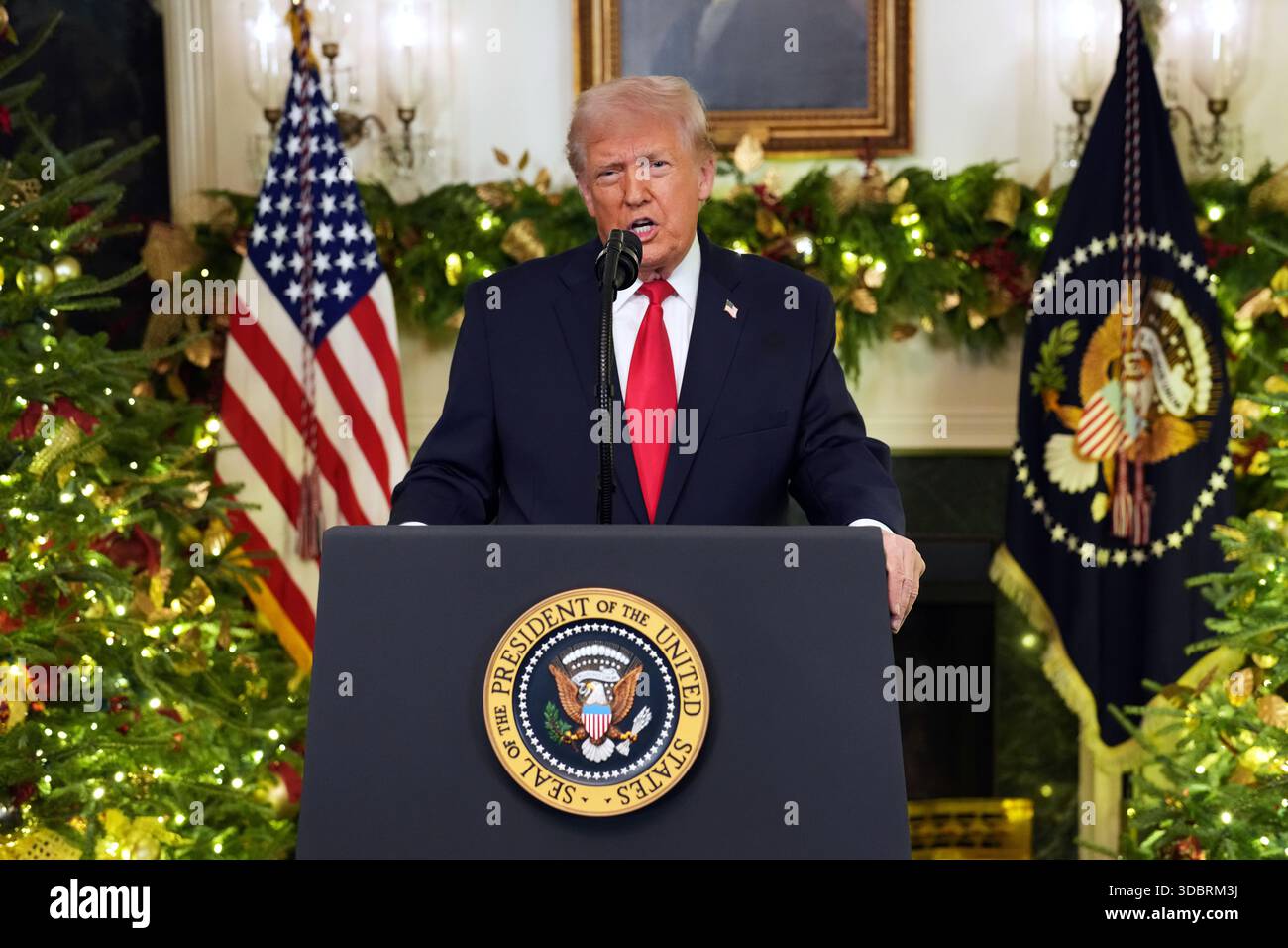 President Donald Trump speaks during an address to the nation from the ...