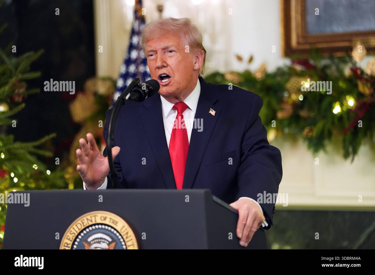 President Donald Trump speaks during an address to the nation from the ...
