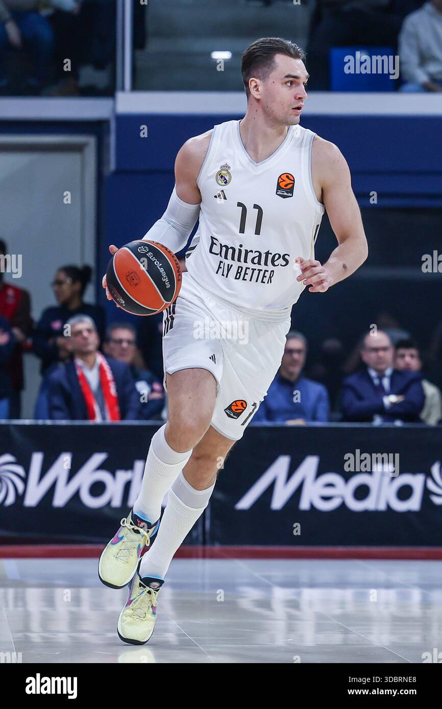 Mario Hezonja of Real Madrid seen in action during Turkish Airlines ...