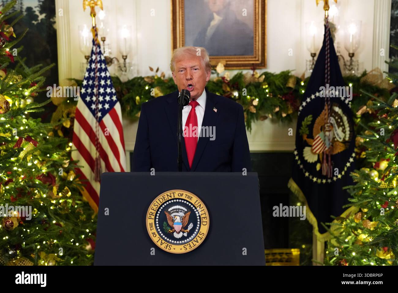 President Donald Trump delivers an address to the Nation from the ...