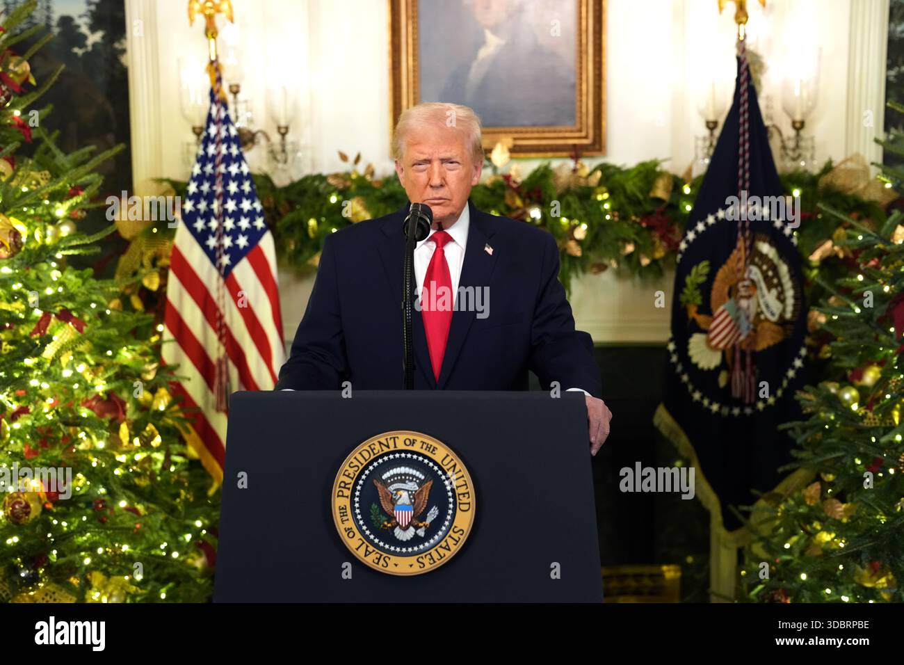 President Donald Trump delivers an address to the Nation from the ...