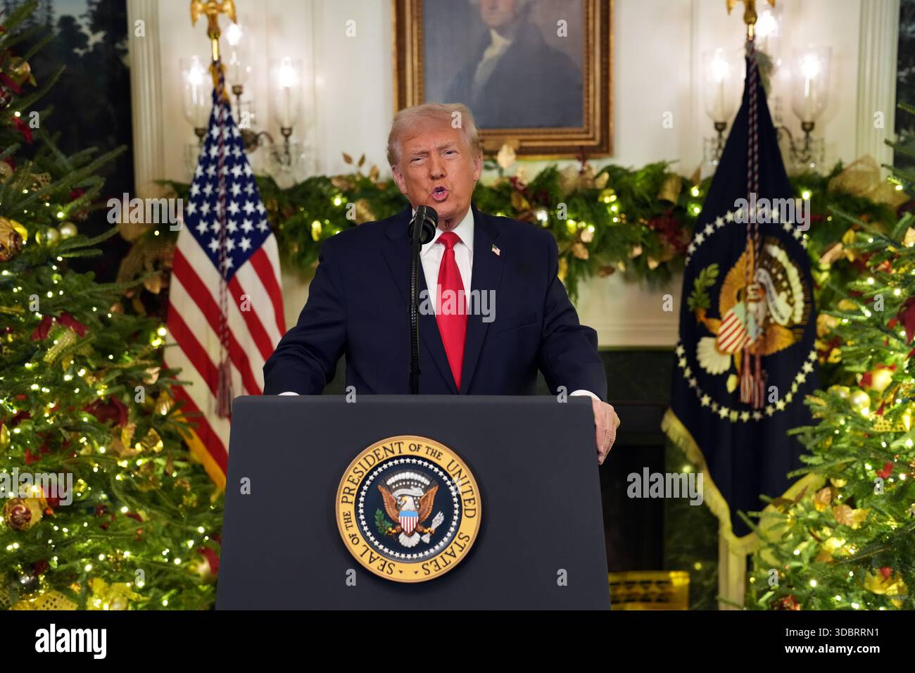 President Donald Trump delivers an address to the Nation from the ...