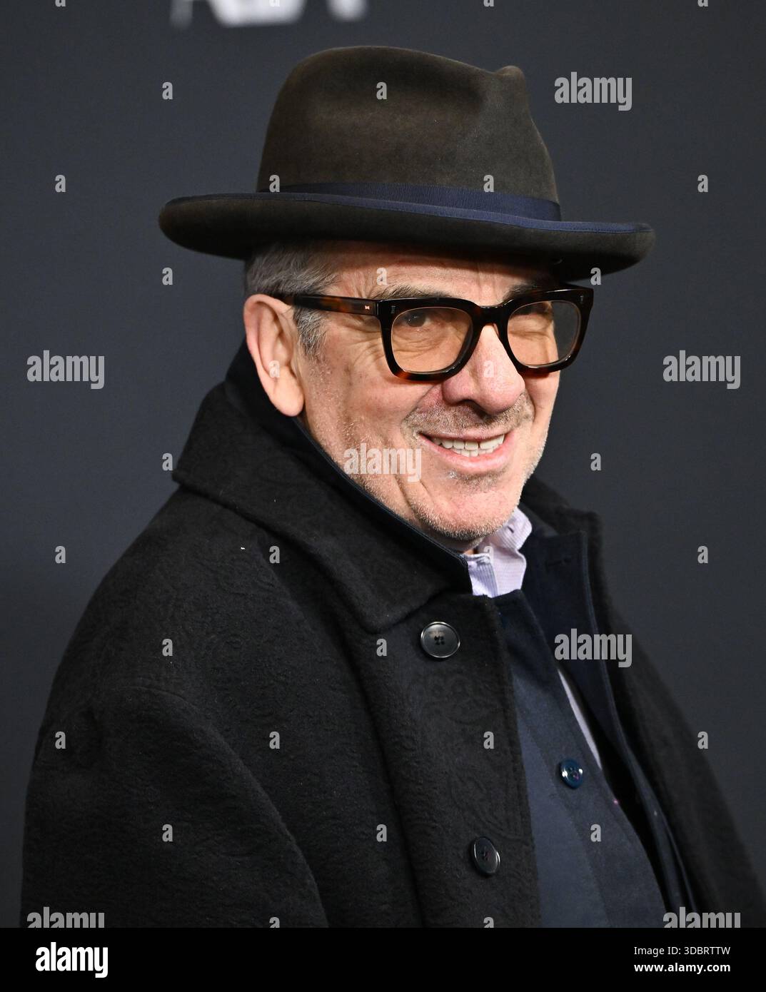 Elvis Costello attends the premiere of "Marty Supreme" at Regal Times ...