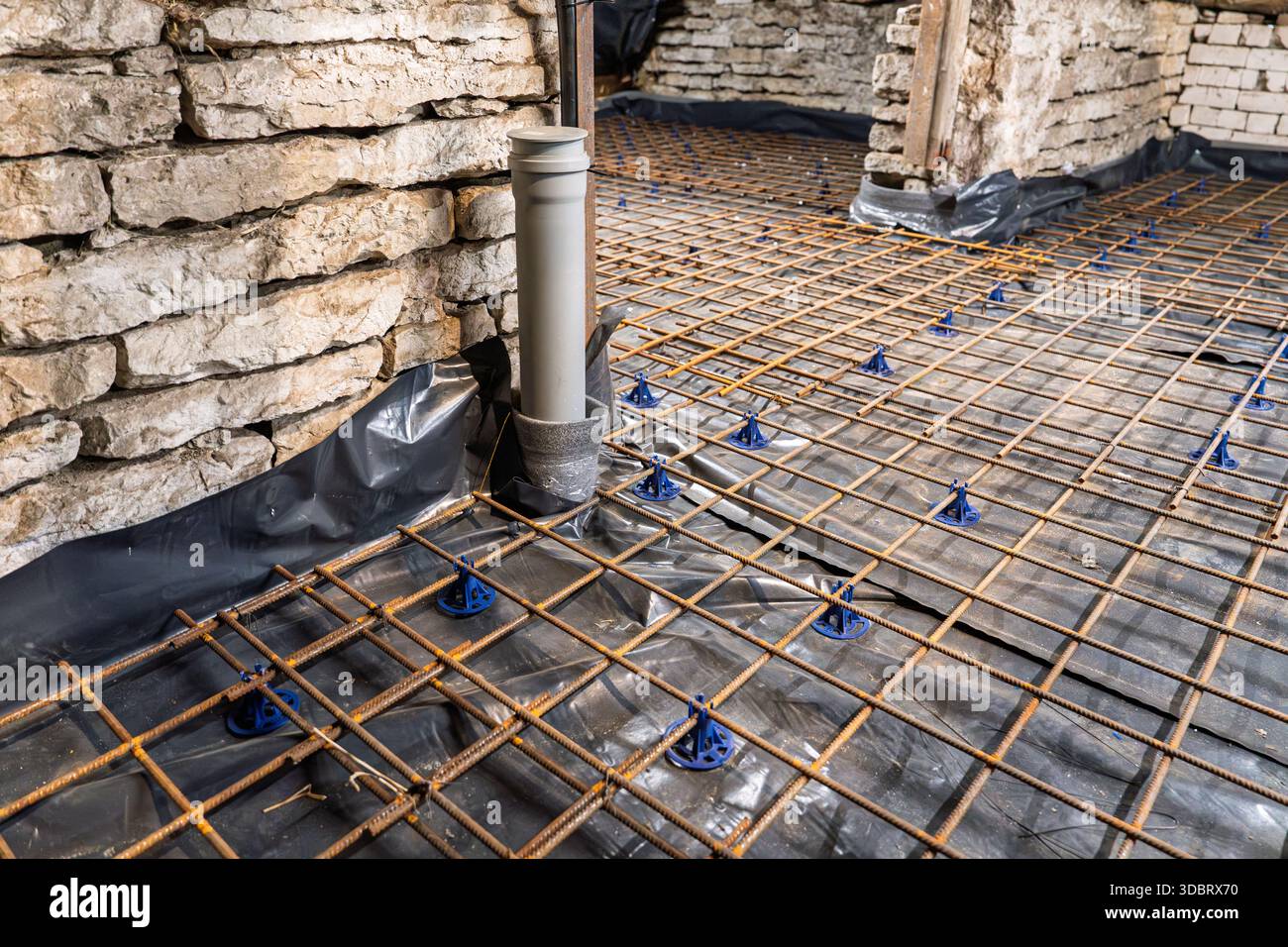 Concrete Slab Construction Reinforcement Mesh and Drainage for ...