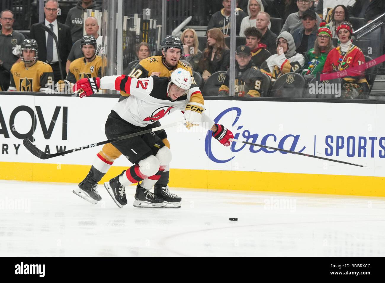 Vegas Golden Knights center Colton Sissons (10) and New Jersey Devils ...