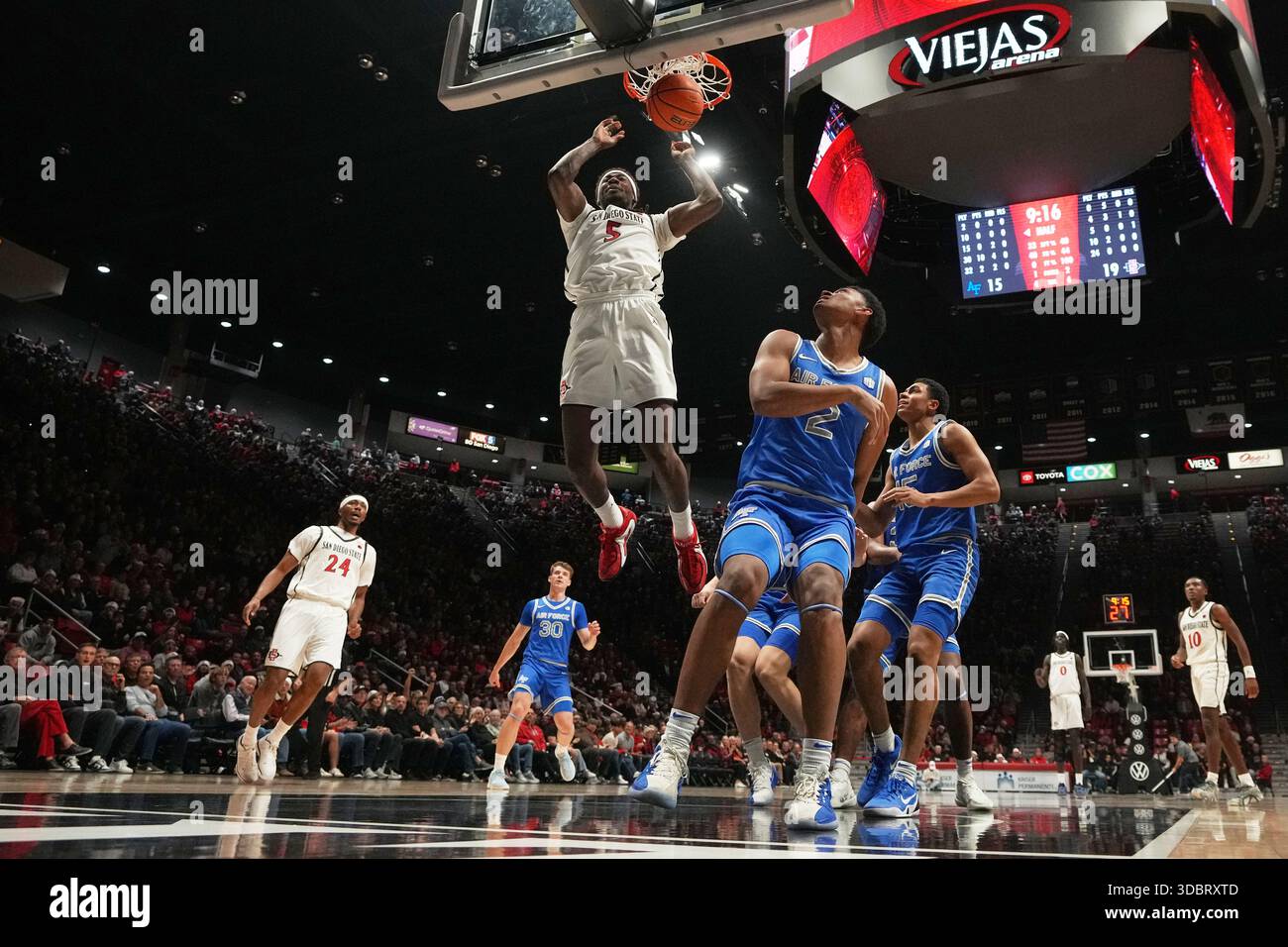 San Diego State forward Pharaoh Compton dunks the ball as Air Force ...