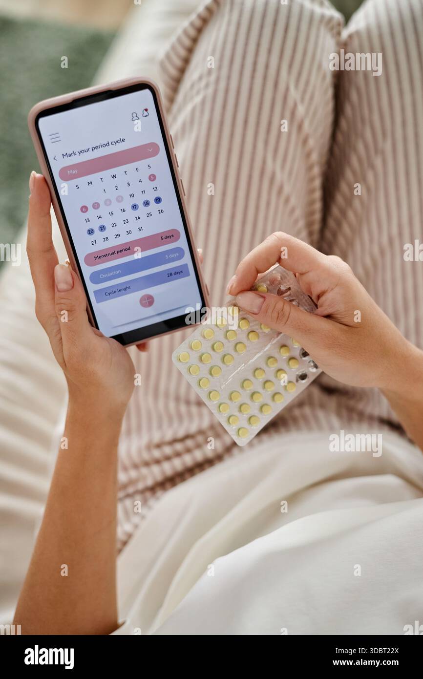 Young woman tracking menstrual hi-res stock photography and images - Alamy